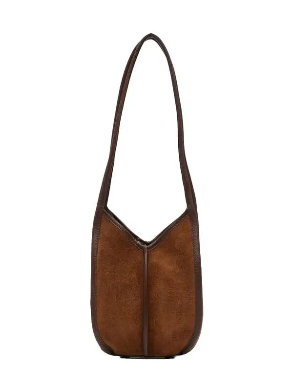 Hereu Leather And Suede Shoulder Bag - Brown