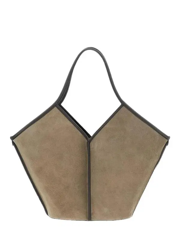 Hereu Calf Suede Shoulder Bag - Cream