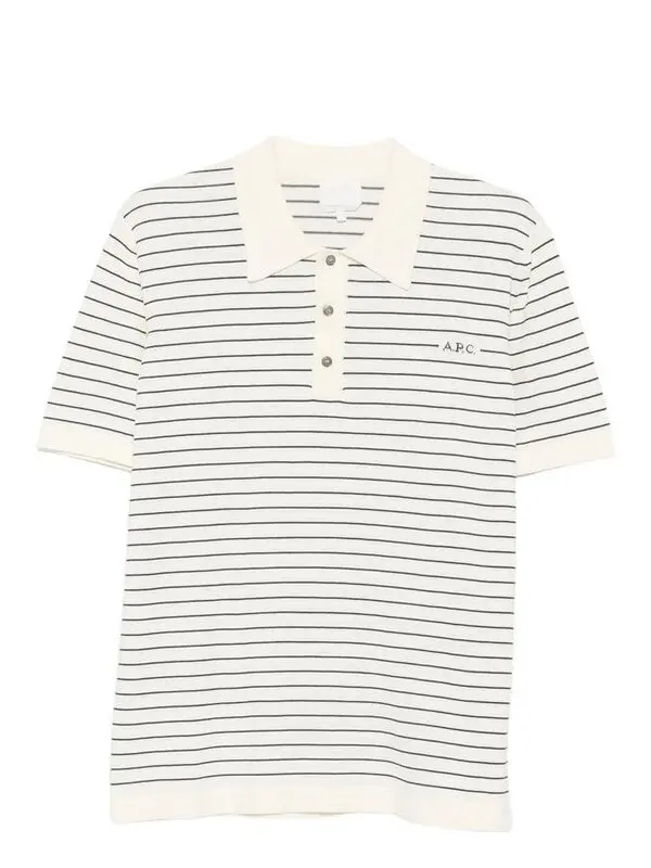 A.p.c. Neutrals Polo Shirts - Cream