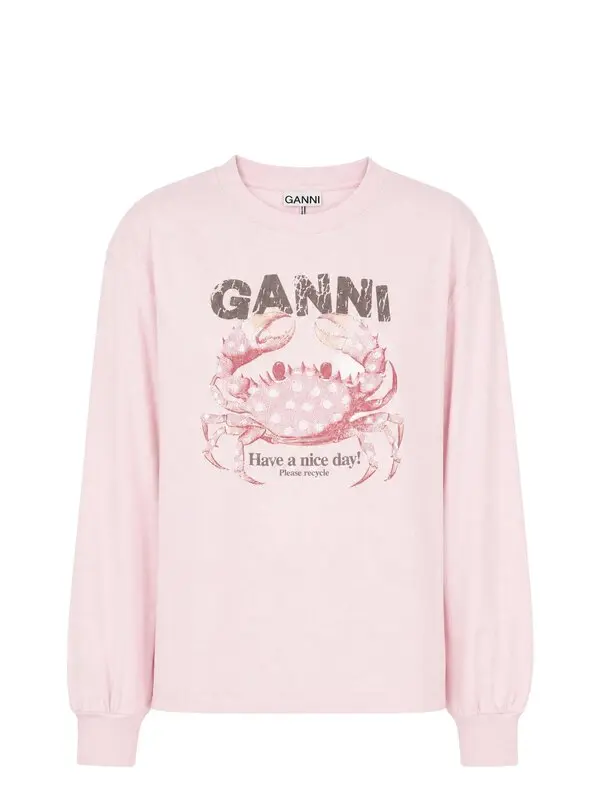 GANNI Graphic Sweatshirt - Rose Water