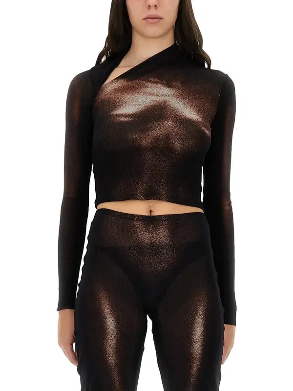 JEAN PAUL GAULTIER Body Dust Print Top - Brown