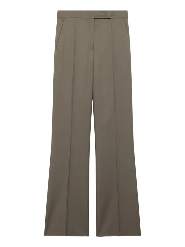 Max Mara Camel Wool Gabardine Trousers - Brown