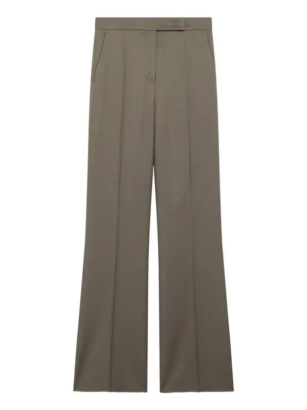Max Mara Camel Wool Gabardine Trousers - Brown