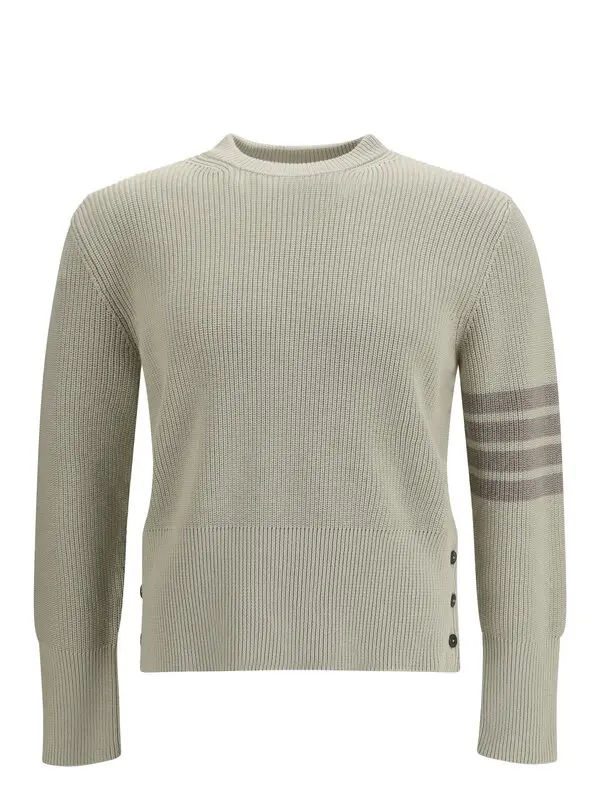 Thom Browne Cotton Crewneck Sweater - Cream