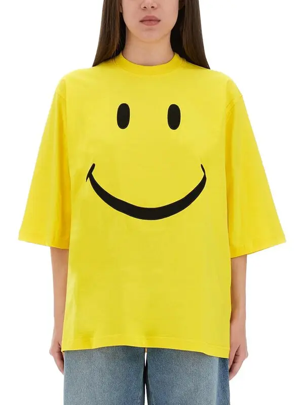 Moschino Graphic Logo Cotton T-shirt - Yellow