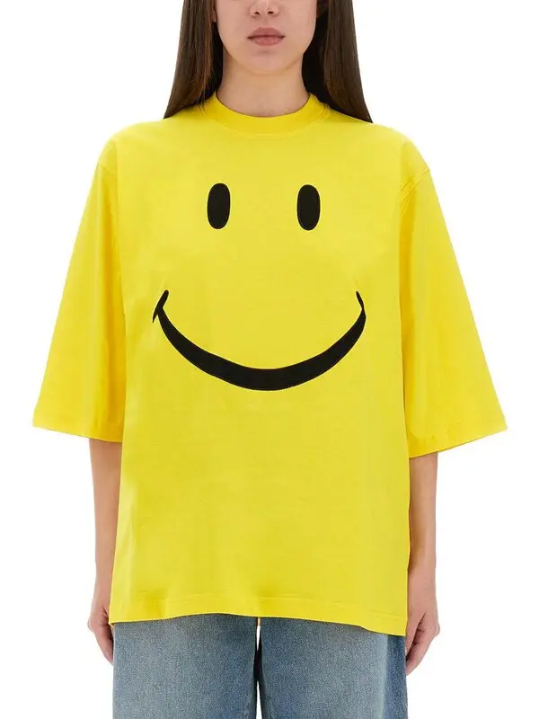 Moschino Graphic Logo Cotton T-shirt - Yellow