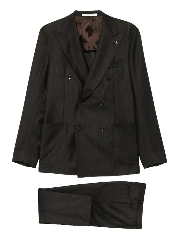 Tagliatore Suits Double Breasted Suits - Black