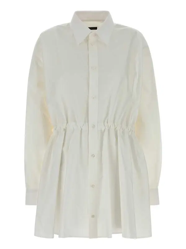 Balenciaga Poplin Shirt Dress - White