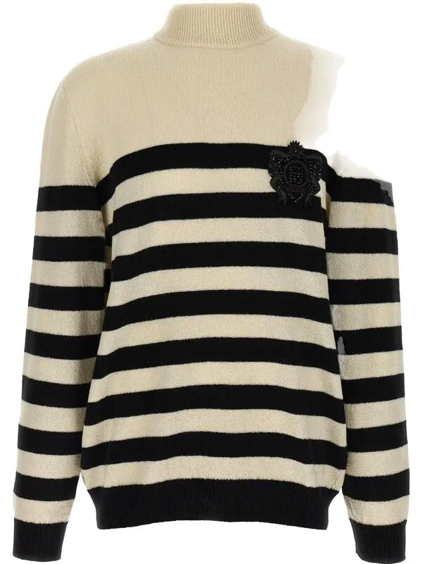 Balmain Striped Wool And Cashmere Sweater - Multicolor