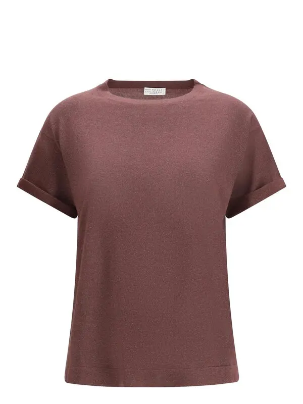 Brunello Cucinelli Cashmere Glitter T-shirt - Multicolor
