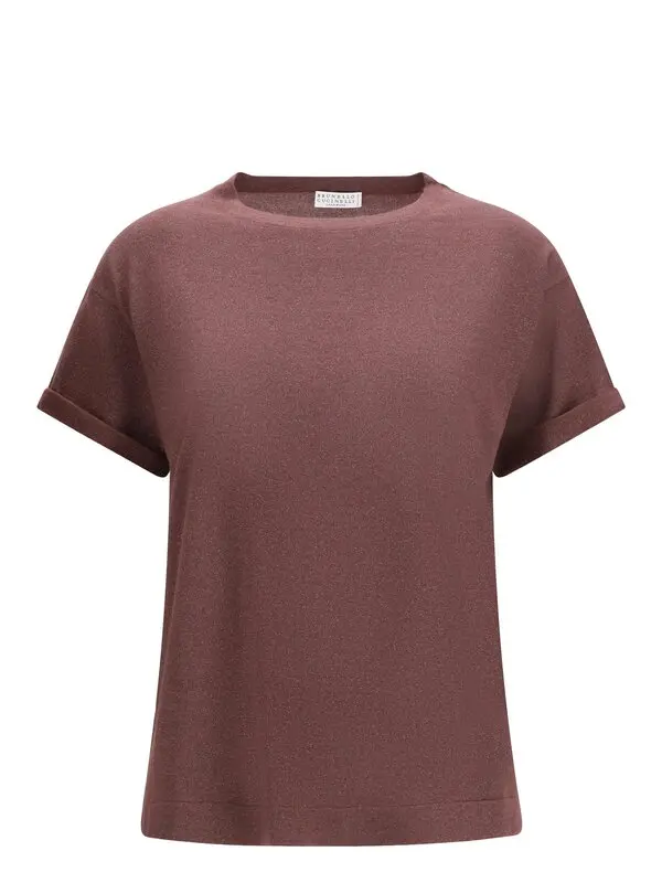 Brunello Cucinelli Cashmere Glitter T-shirt - Multicolor