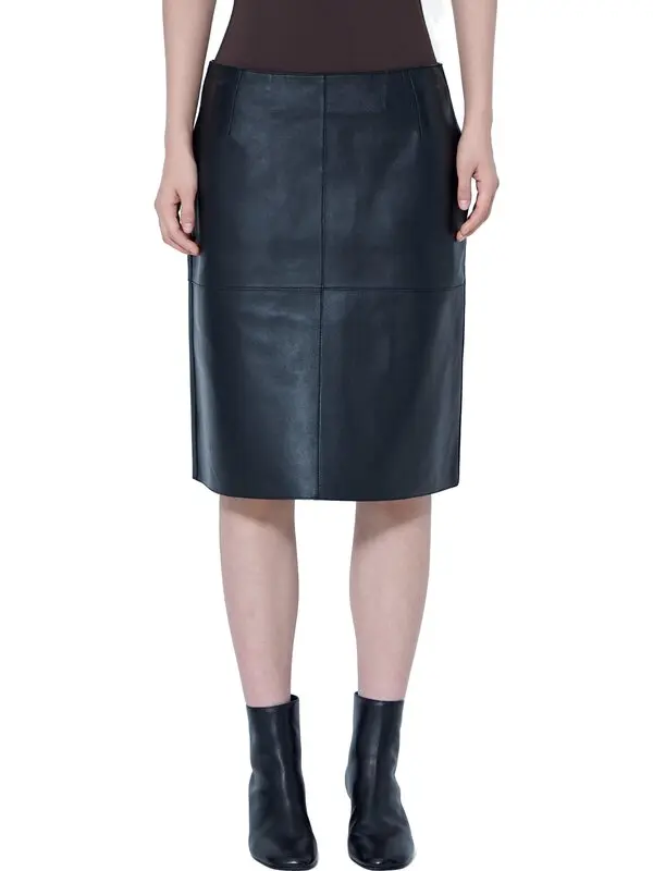 TOTEME Paneled Leather Skirt - Black