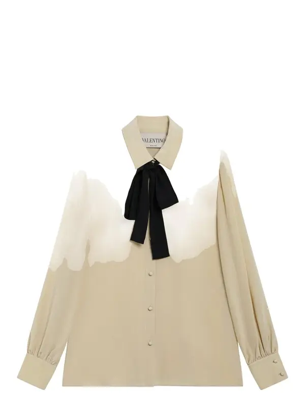 Valentino Garavani Silk Bow Shirt - Cream
