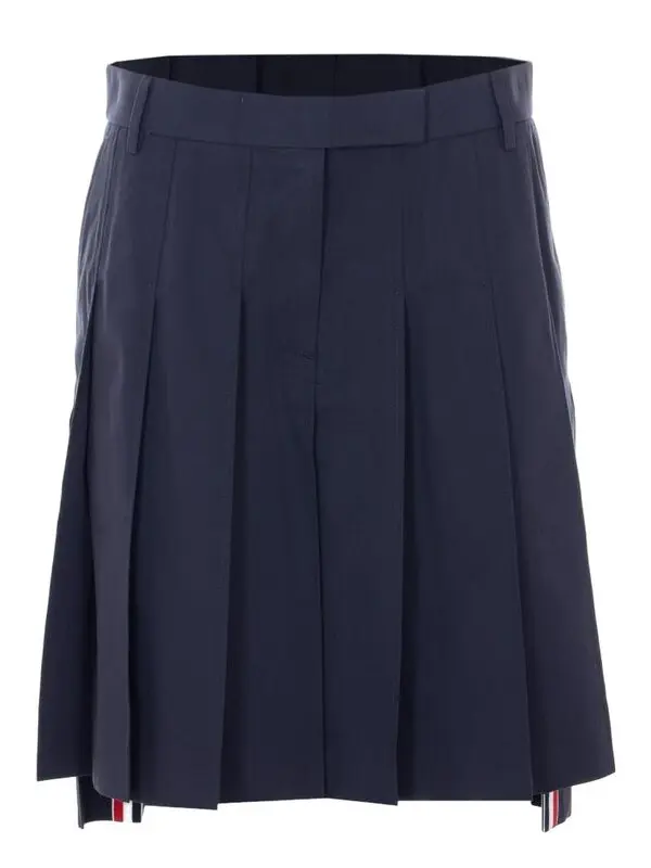 Thom Browne Logo Pleated Skirt - Blue