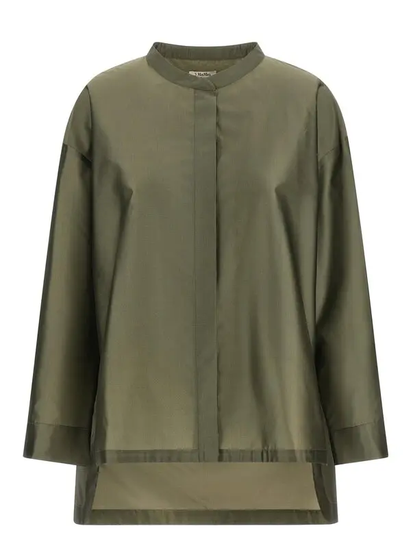 Max Mara Smmracconto Silk Blend Organza Shirt - Green
