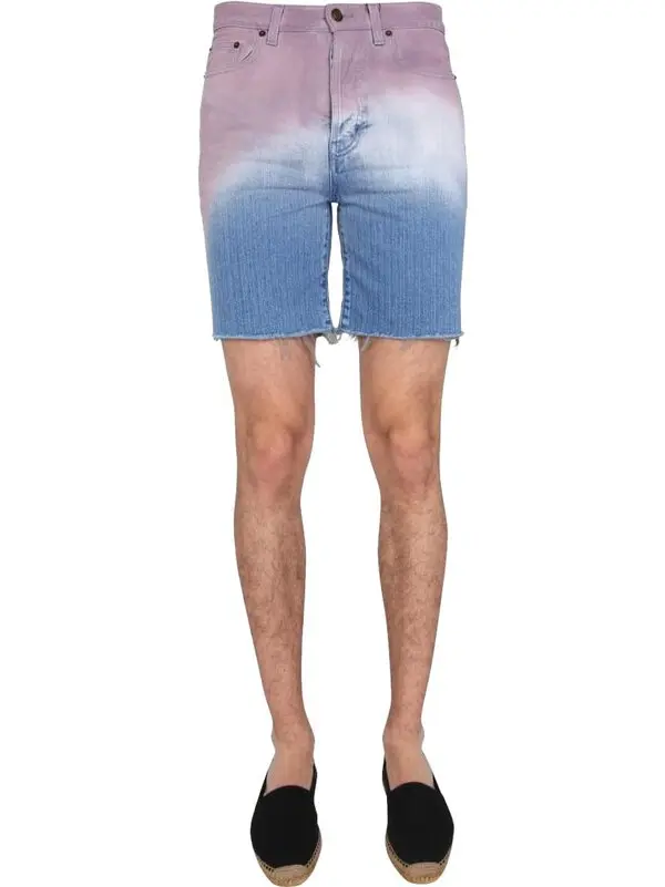 Saint Laurent Degraded Print Bermuda Shorts - Multicolor