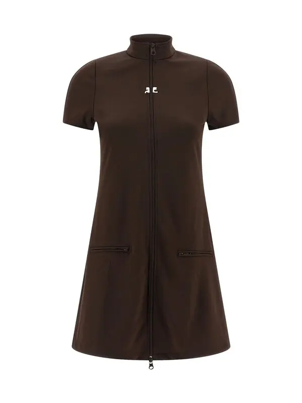 COURREGES Interlock Tracksuit Mini' Dress - Brown