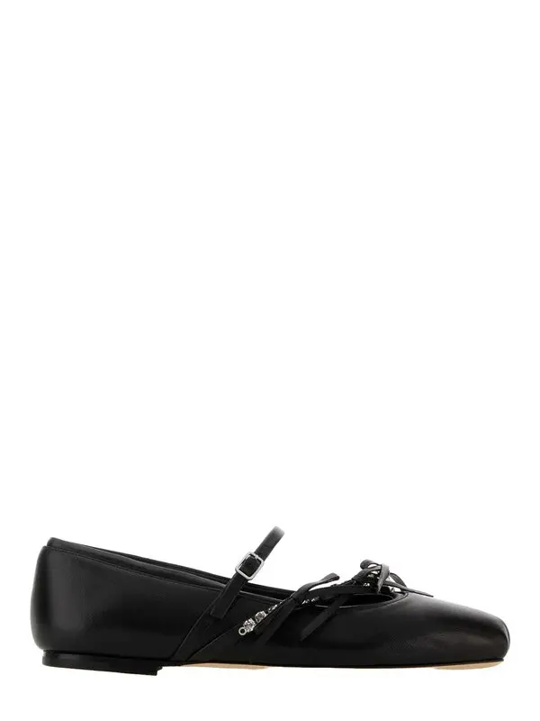 JIMMY CHOO Black Nappa Leather Loli Ballerinas - Multicolor