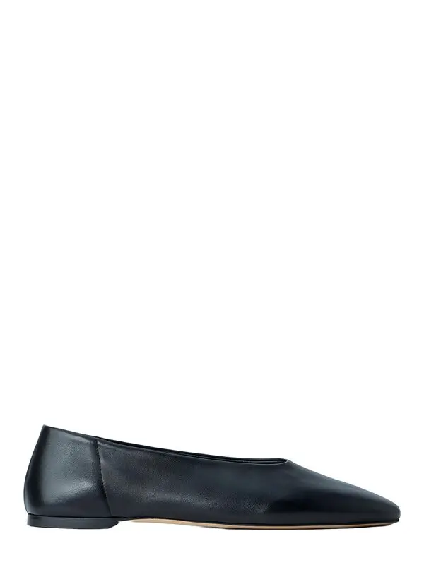 TOTEME Leather Ballerinas - Black
