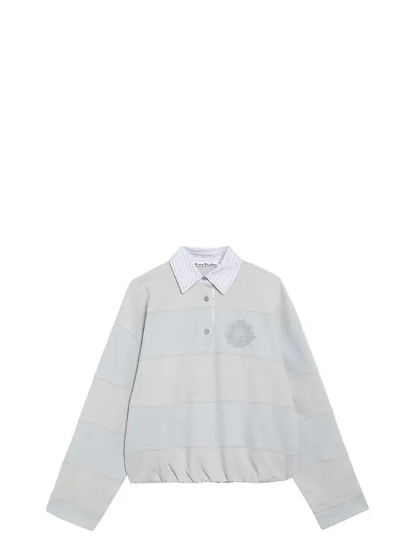 Acne Studios Light /gray Striped Polo Sweatshirt - Blue