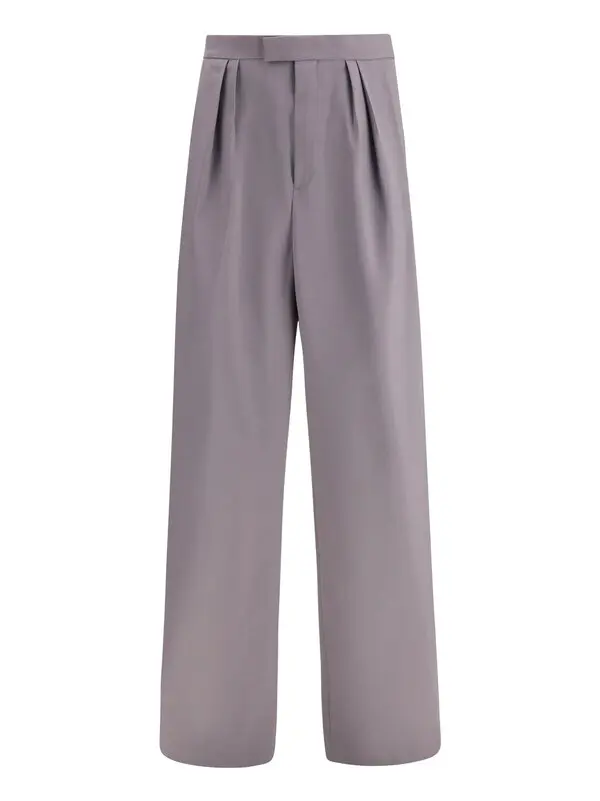 Dries Van Noten Preaches Bis In A Wool And Mohair Pants - Gray