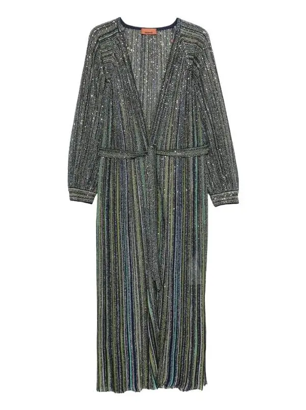 Missoni Vertical Stripe V-neck Cardigan - Blue