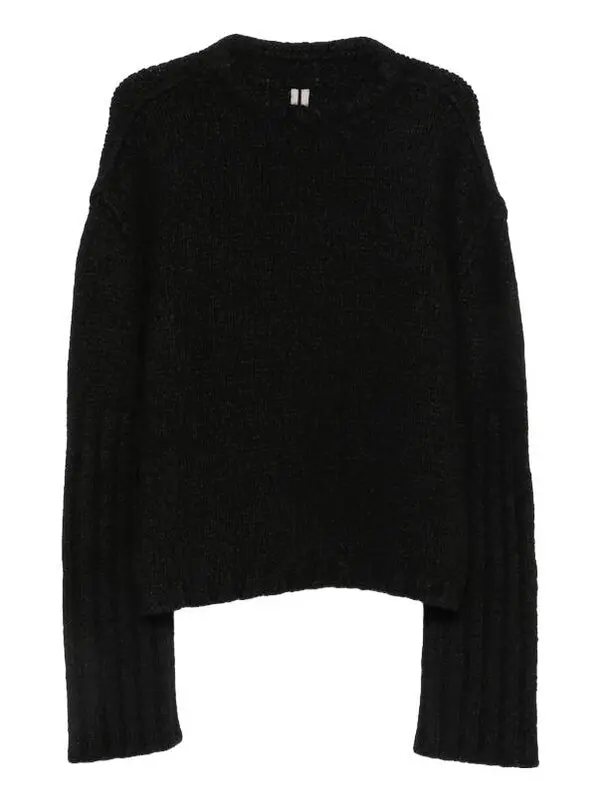 Rick Owens Cashmere And Silk Ribbed Knit Jumper - Black