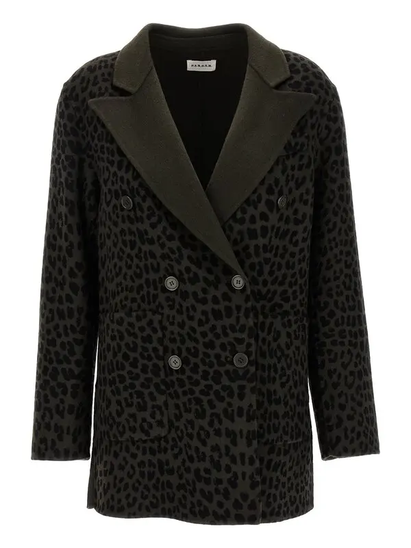 P.a.r.o.s.h Animal Print Blazer - Green