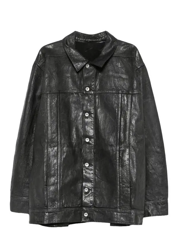 Rick Owens Coated Denim Jacket - Black