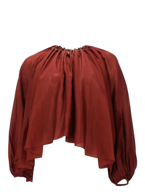 Zimmermann Blusa Arricciata Aster Con Perline - Red