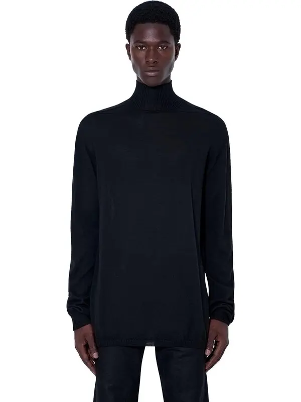 Rick Owens Oversized Turtleneck Sweater - Black