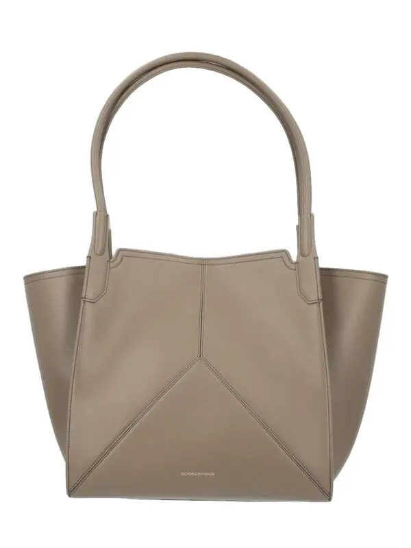 Victoria Beckham Calf Leather Tote Bag - Cream
