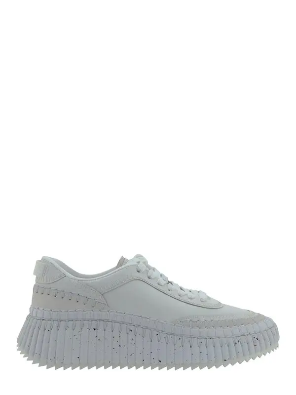 Chloé Nama Leather Sneakers - White
