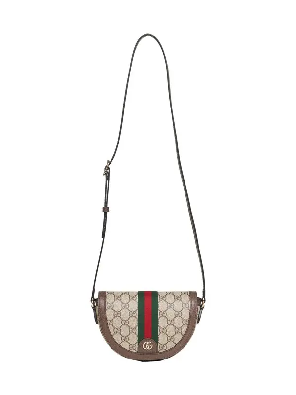 Gucci Beige And Dark Brown Ophidia Small Shoulder Bag - Multicolor