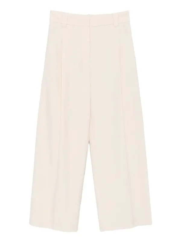 Brunello Cucinelli Cotton Wide-leg Trousers - Multicolor