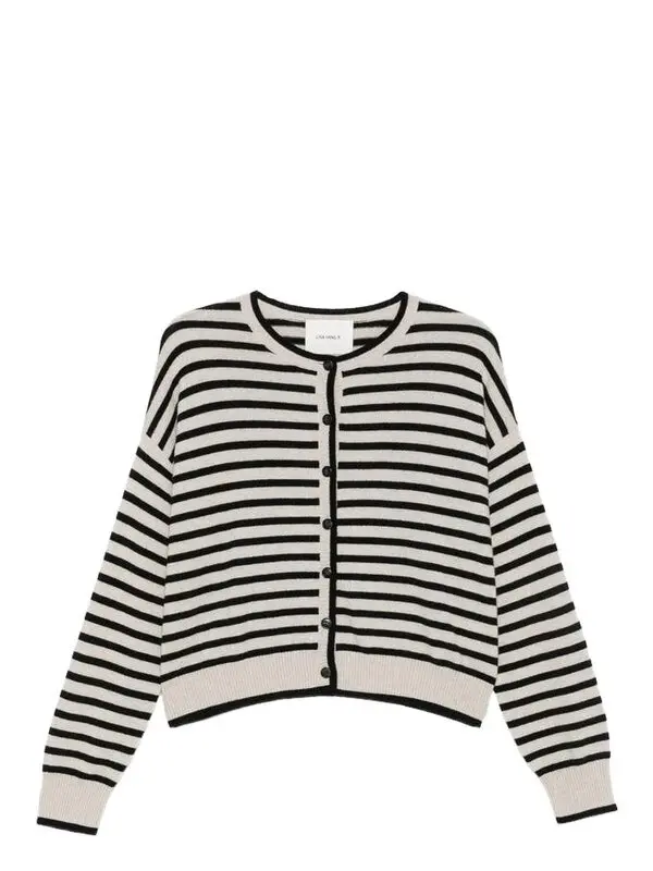 LISA YANG Striped Cashmere Cardigan - Cream