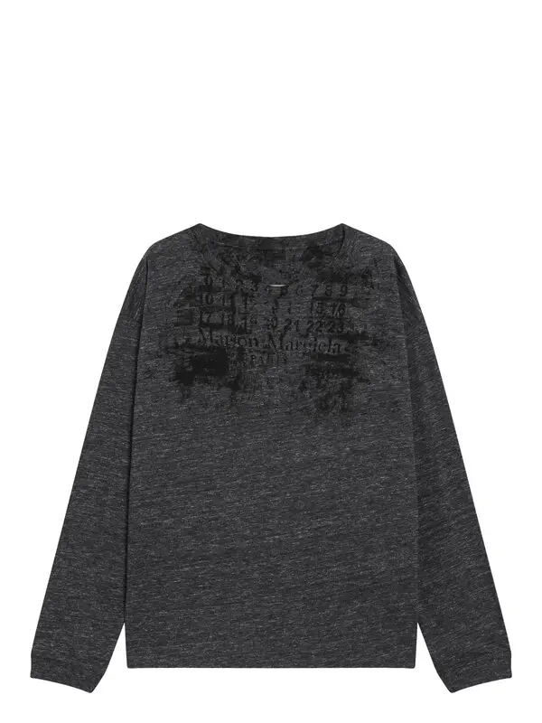 MAISON MARGIELA Long-sleeve Cotton T-shirt In Dark Grey - Gray