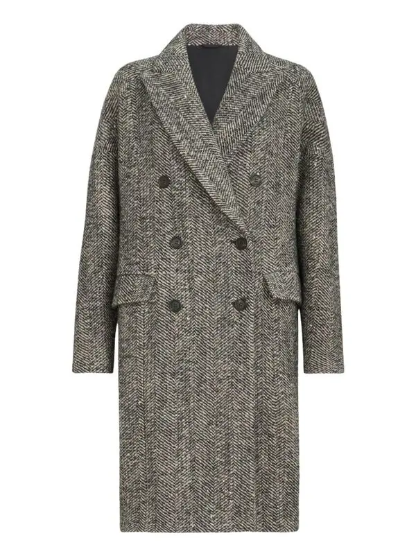 Brunello Cucinelli Wool Double-breasted Coat - Multicolor