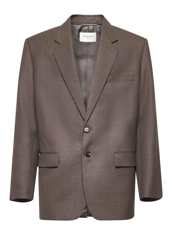 Saint Laurent Grey Wool Chiné Yves Blazer - Multicolor