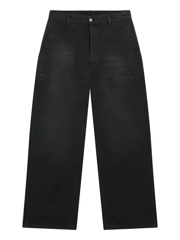 MAISON MARGIELA Double-dyed Work Trousers In Cotton With Spots - Black
