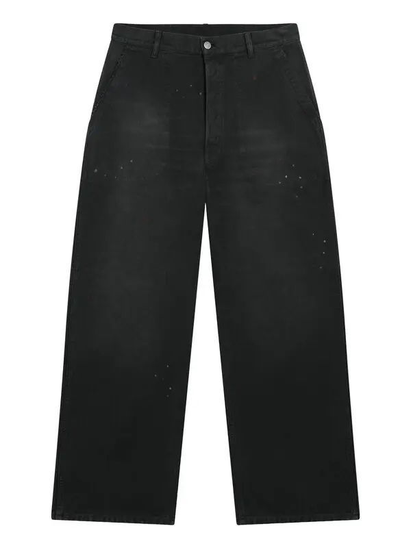 MAISON MARGIELA Double-dyed Cotton Work Trousers - Black
