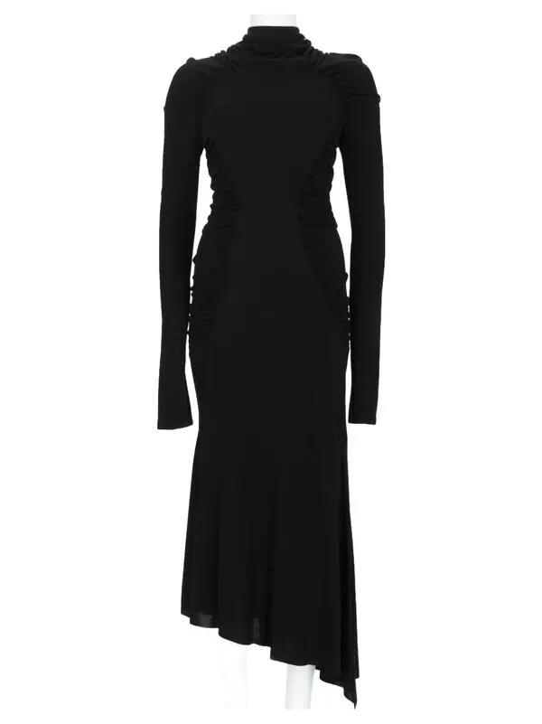 Victoria Beckham Abito Midi A Collo Alto - Black