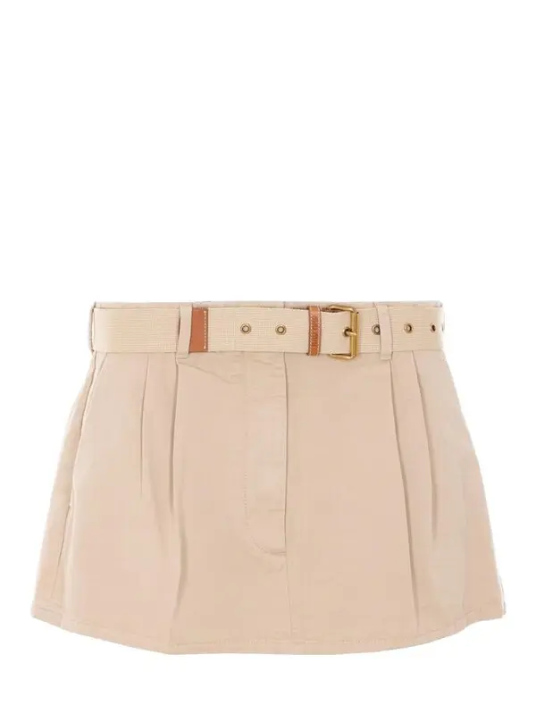 Miu Miu Old Gabardine Miniskirt - Cream