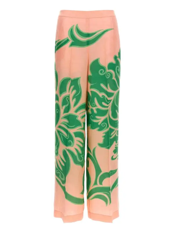 Etro Printed Silk-blend Trousers - Pink