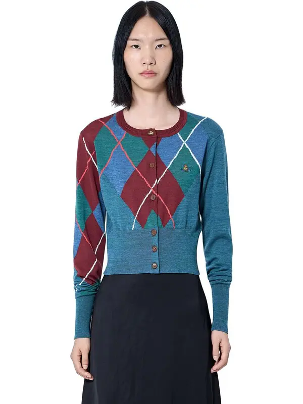 VIVIENNE WESTWOOD Argyle Cropped Cardigan - Green