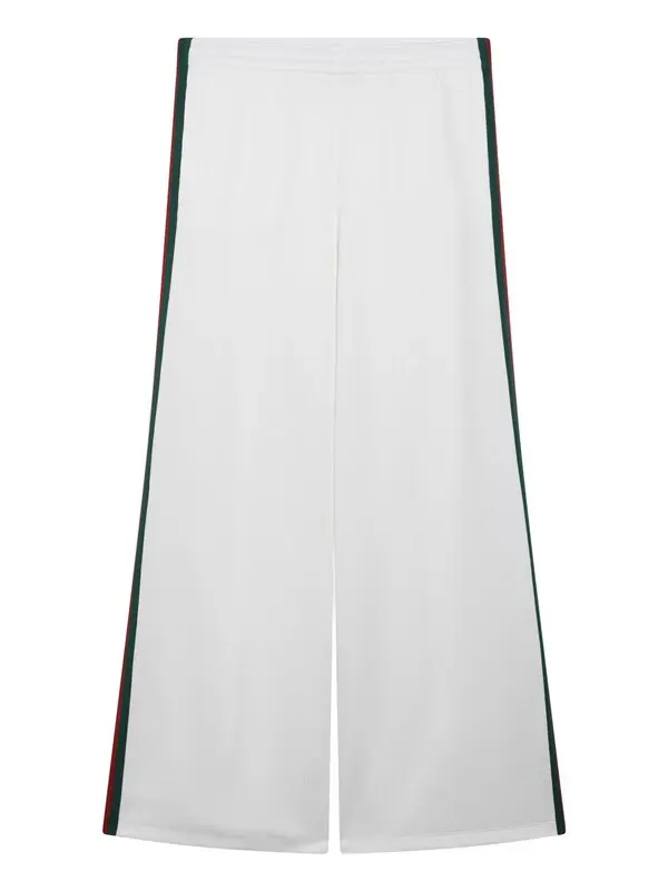 Gucci Cotton Jersey Leisure Trousers With Web Stripe - White
