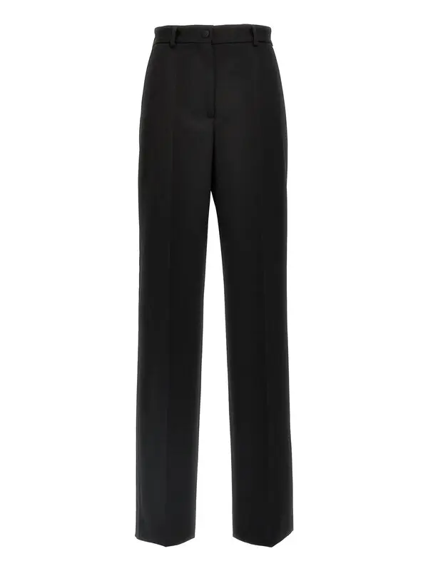 Dolce & Gabbana Wool Gabardine Tuxedo Trousers - Black