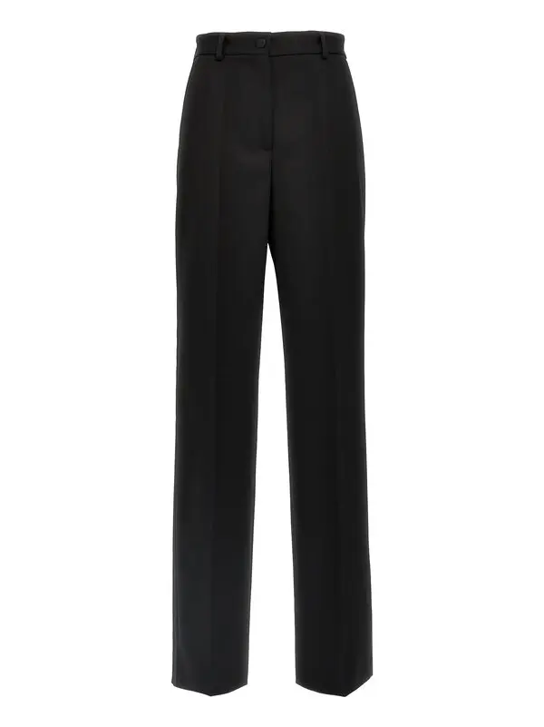 Dolce & Gabbana Wool Gabardine Tuxedo Trousers - Black