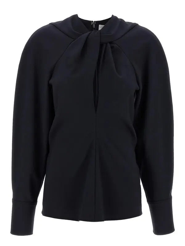 Victoria Beckham Twist Detail Blouse - Blue