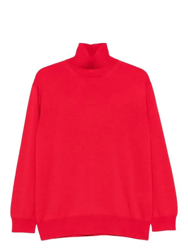 Malo High Neck Knitwear Jumper - Red